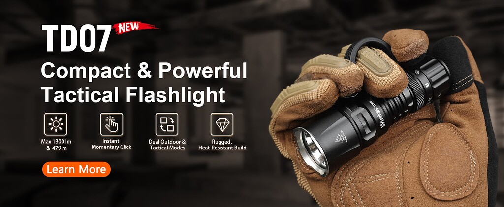 Wurkkos tactical flashlight TD07- come with “Johnny Clip” Launch - LED Flashlights – General ...